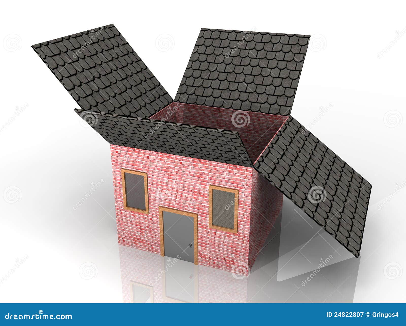 Illustration of a House Shaped Box Stock Illustration - Illustration of ...
