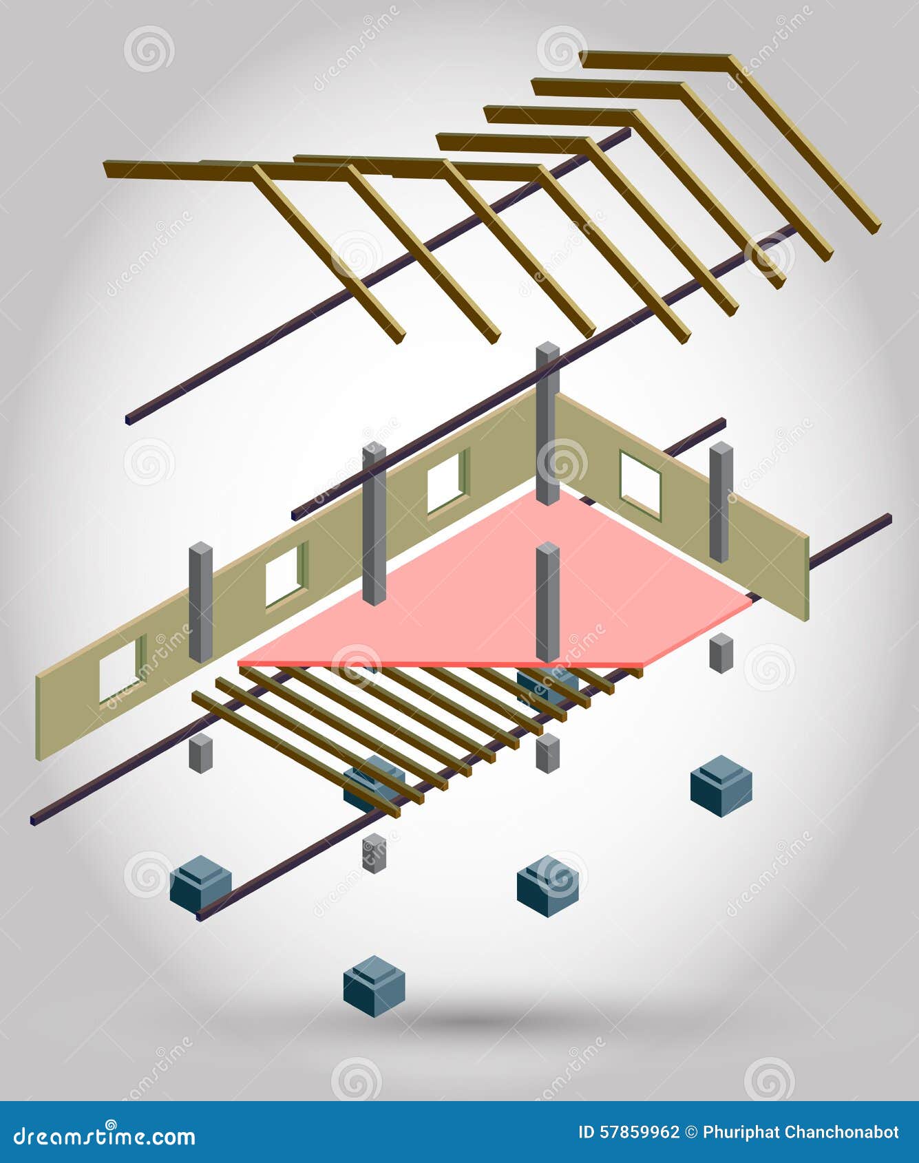 Illustration of House Structure Concept Stock Vector - Illustration of ...