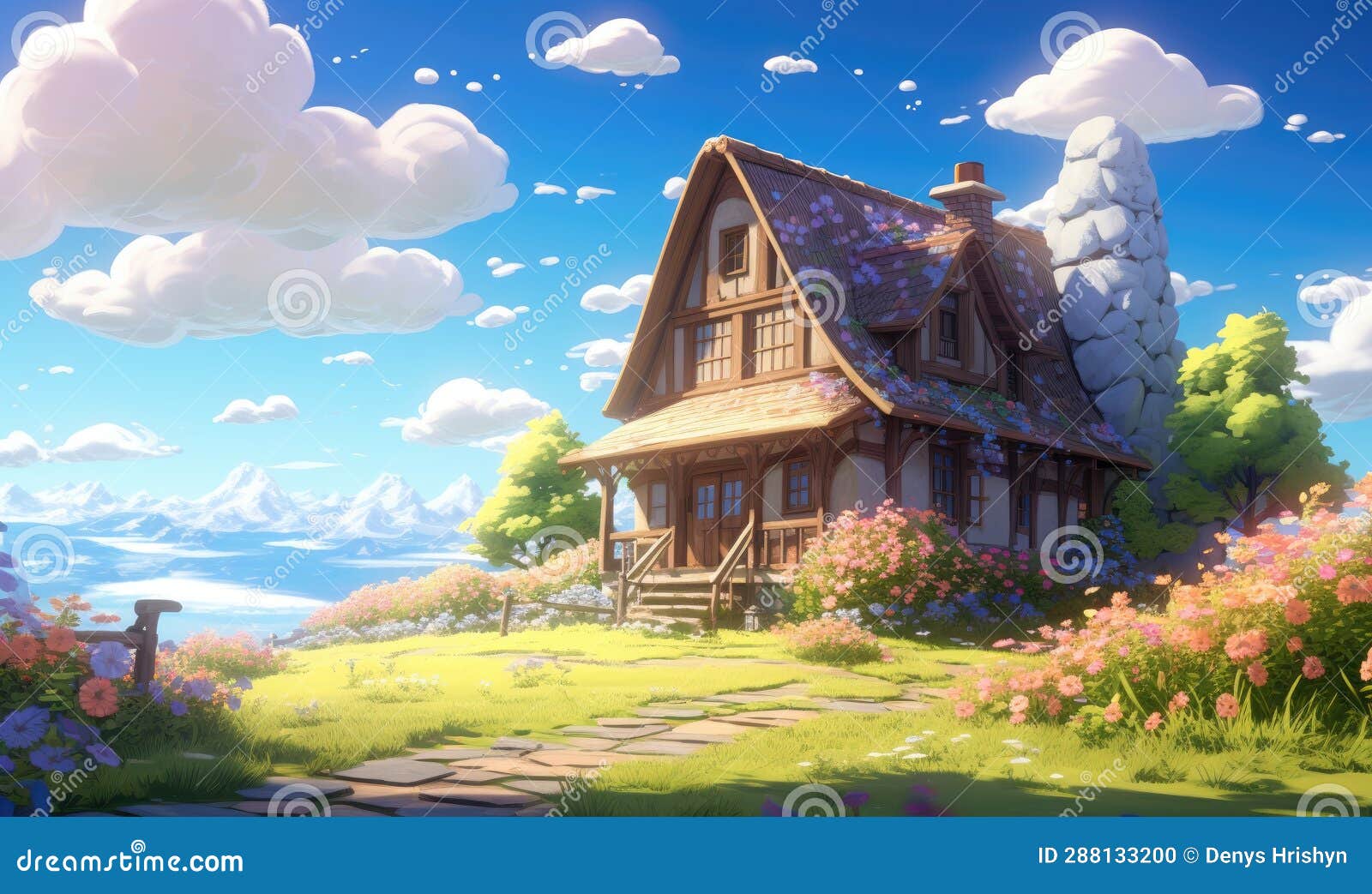 The Illustration of the House in the Village Captured Its Rustic Charm ...