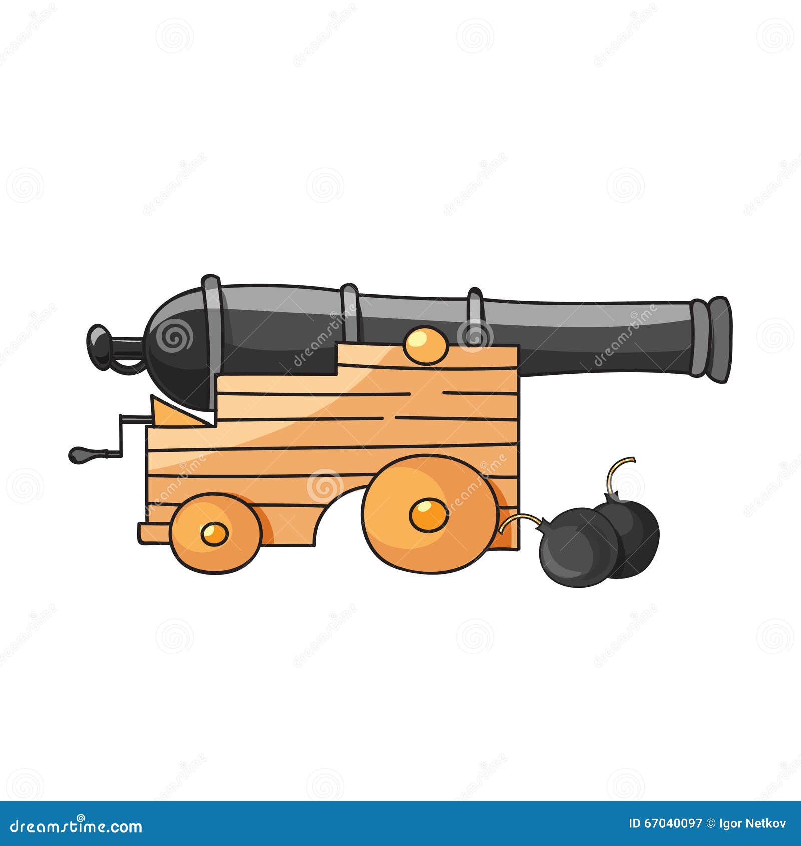 Illustration of Huge Cannon Stock Vector - Illustration of barrel, iron ...