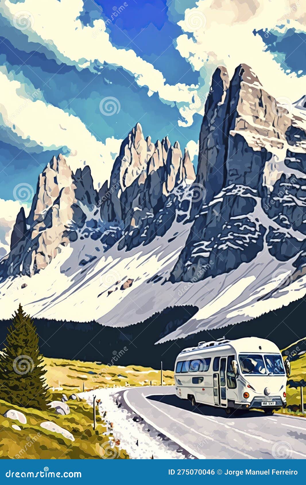 Illustration, Huge Mountains of the Italian Alps ,generative Ai Stock ...