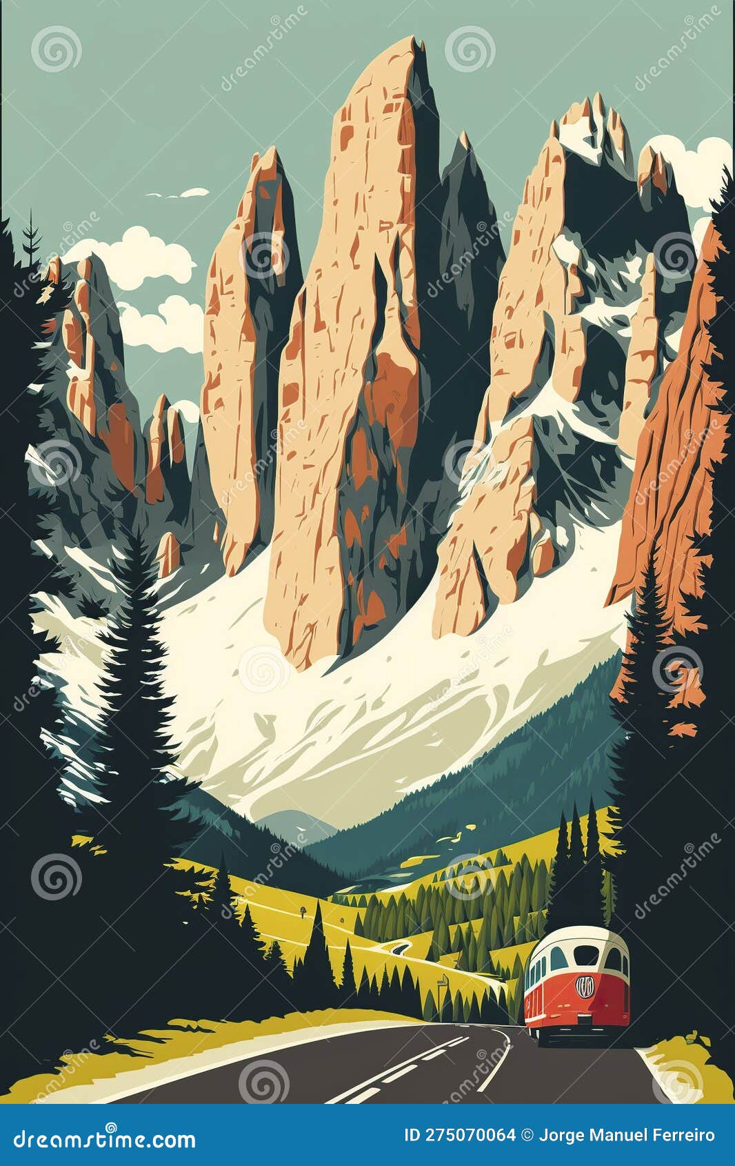 Illustration, Huge Mountains of the Italian Alps ,generative Ai Stock ...