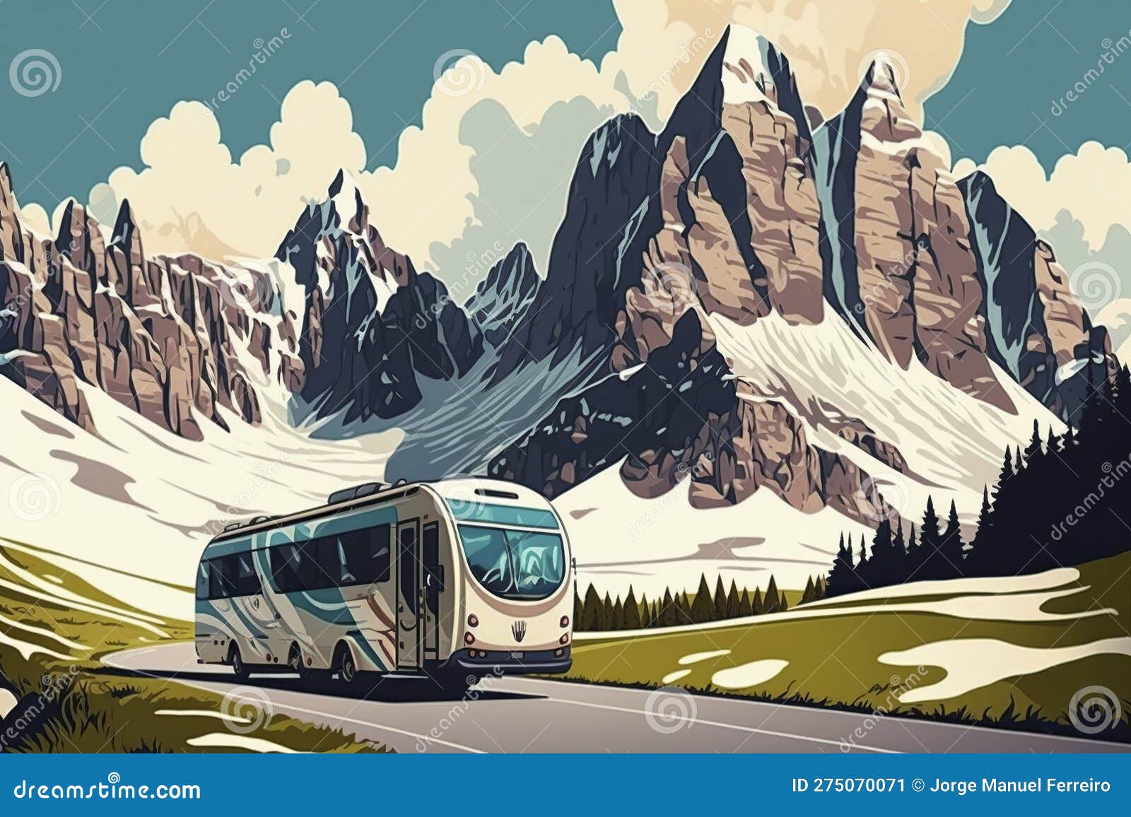Illustration, Huge Mountains of the Italian Alps ,generative Ai Stock ...