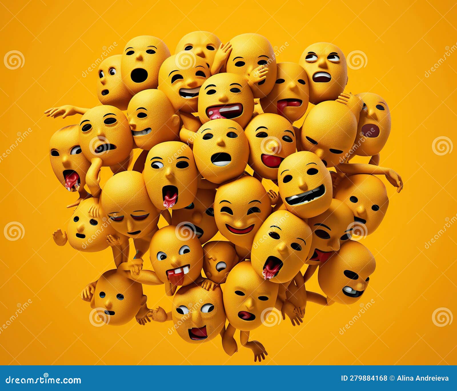 Illustration of Human Bodies with Face Emojis Stock Illustration ...