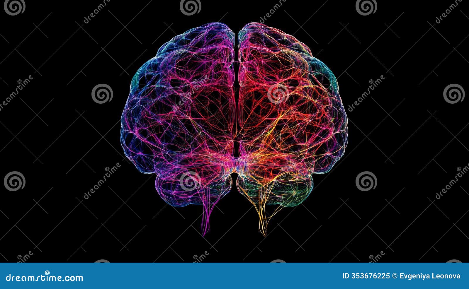 Illustration of Human Brain Activity in the Frontal Lobe with External ...