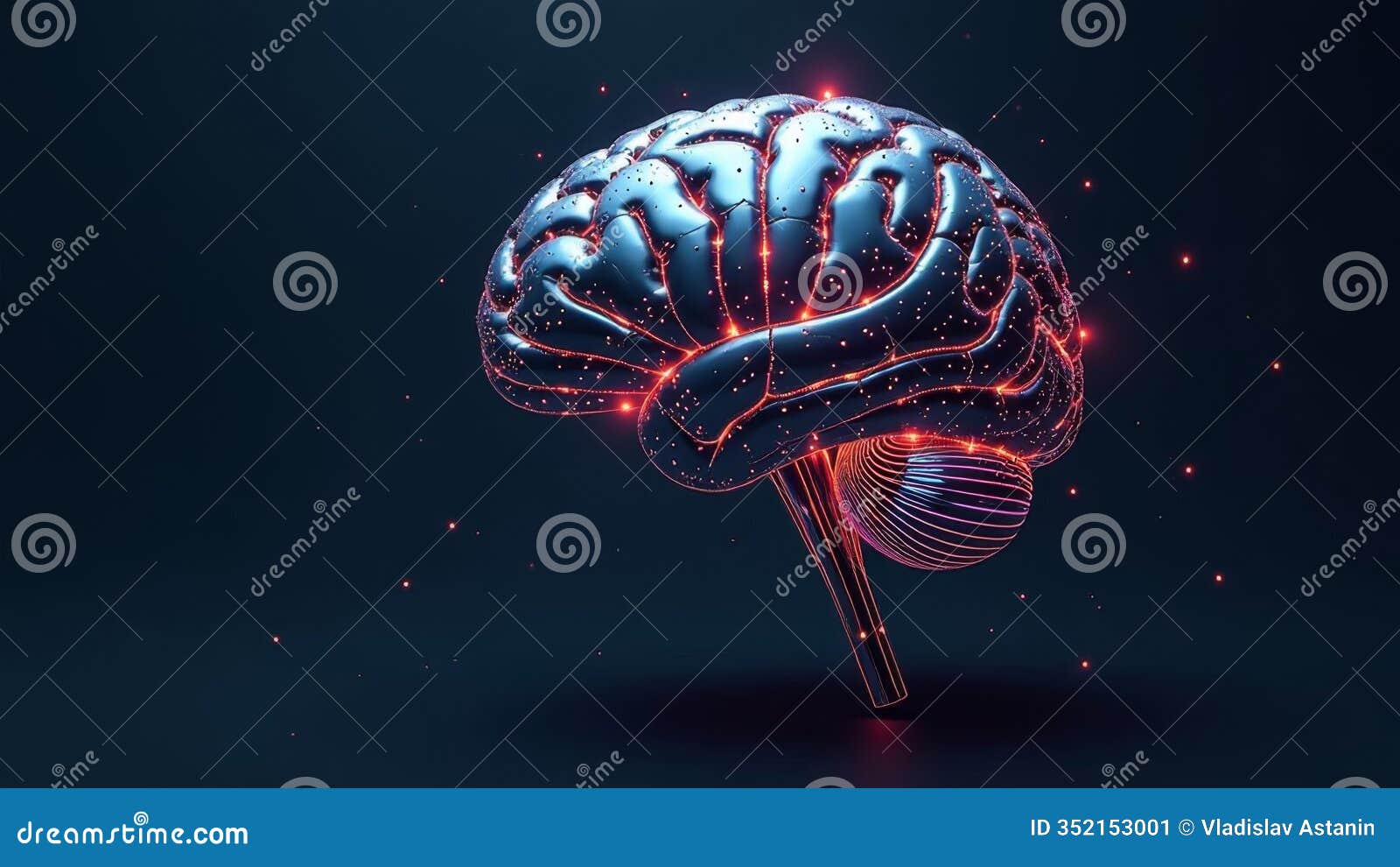 Illustration about Human Brain and Computer. Stock Image - Image of ...