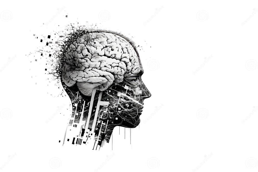 Illustration of a Human Brain Exploding from Problems and Fatigue on ...