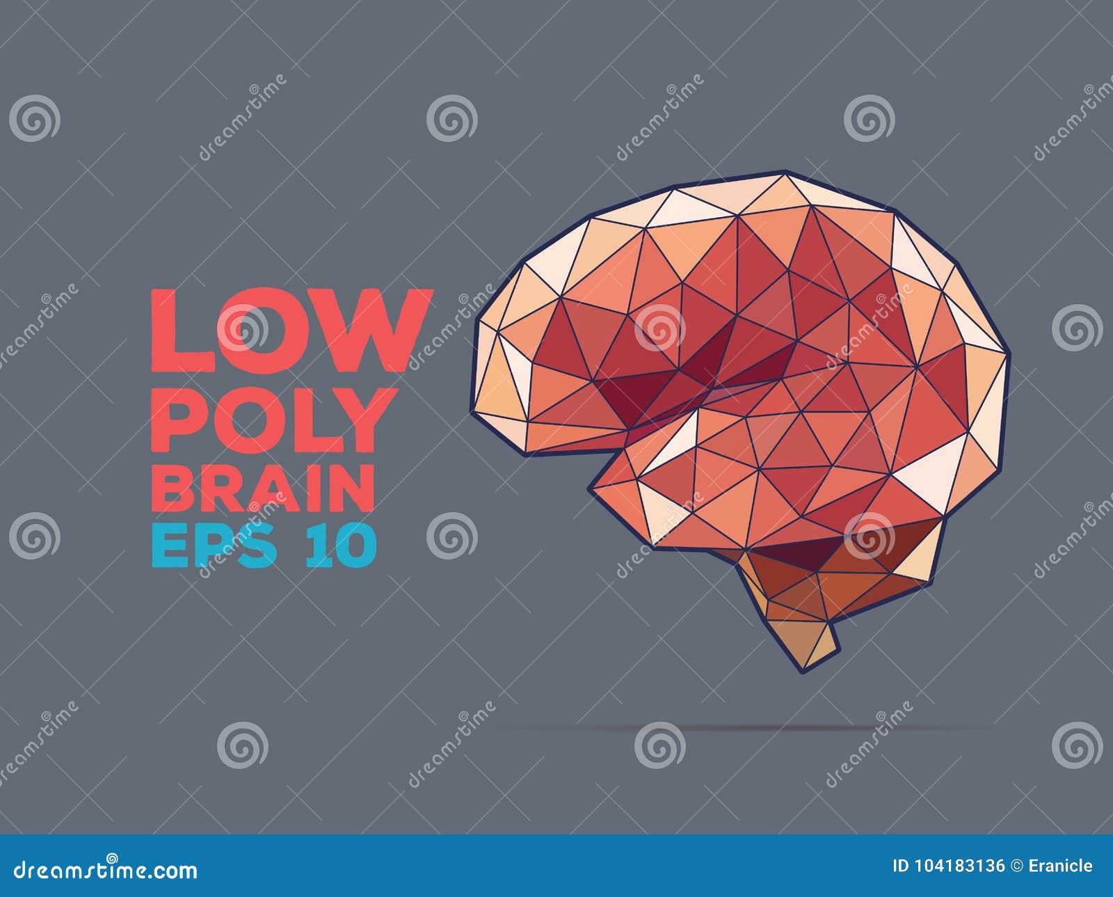 Brain poly faceted stock vector. Illustration of organ - 104183136