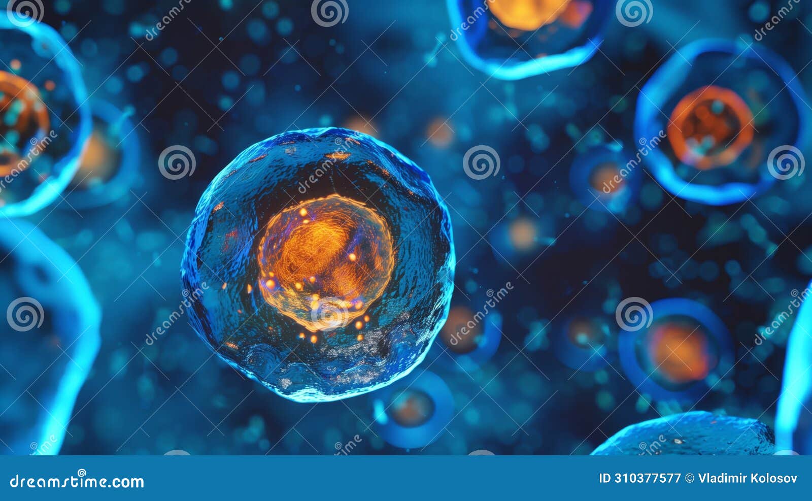 Illustration of a Human Cell Under a Microscope Stock Illustration ...