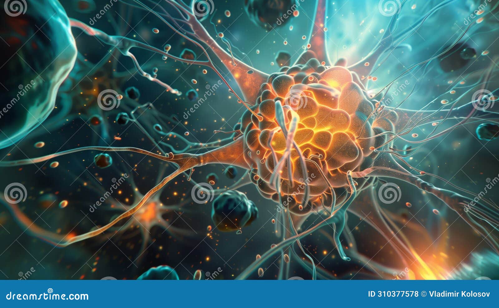 Illustration of a Human Cell Under a Microscope Stock Illustration ...