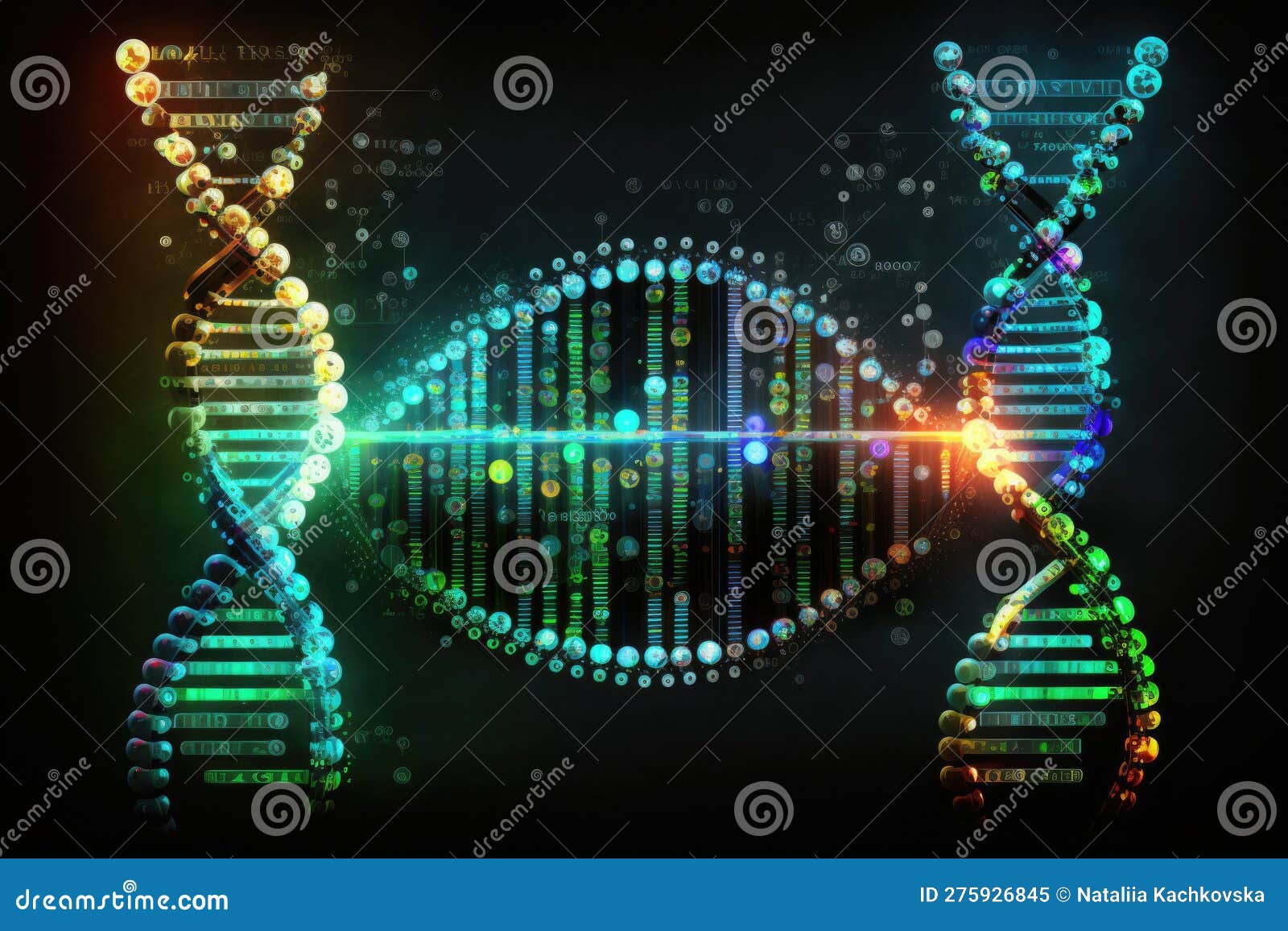 Illustration of human DNA stock illustration. Illustration of blue ...