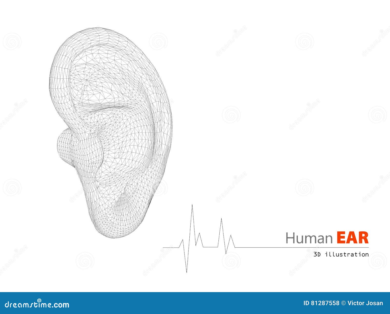 Illustration of Human Ear Abstract Scientific Background Stock ...