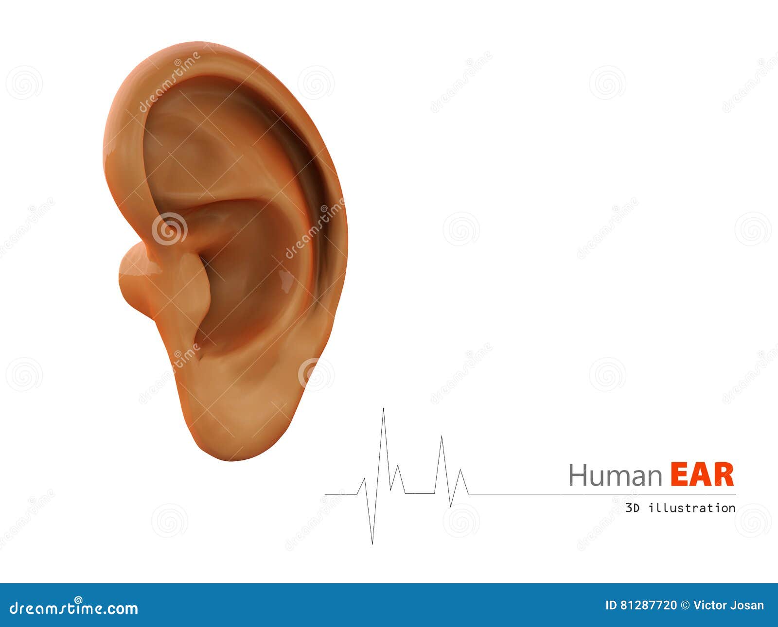 Illustration of Human Ear Abstract Scientific Background Stock ...