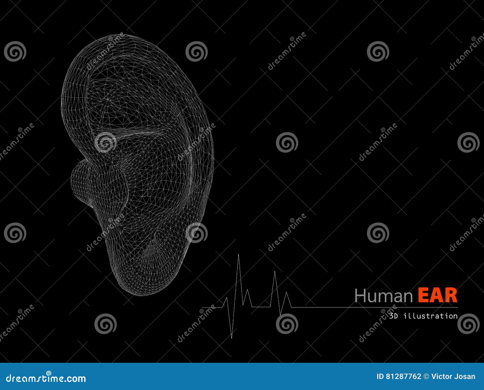 Illustration of Human Ear Abstract Scientific Background Stock ...