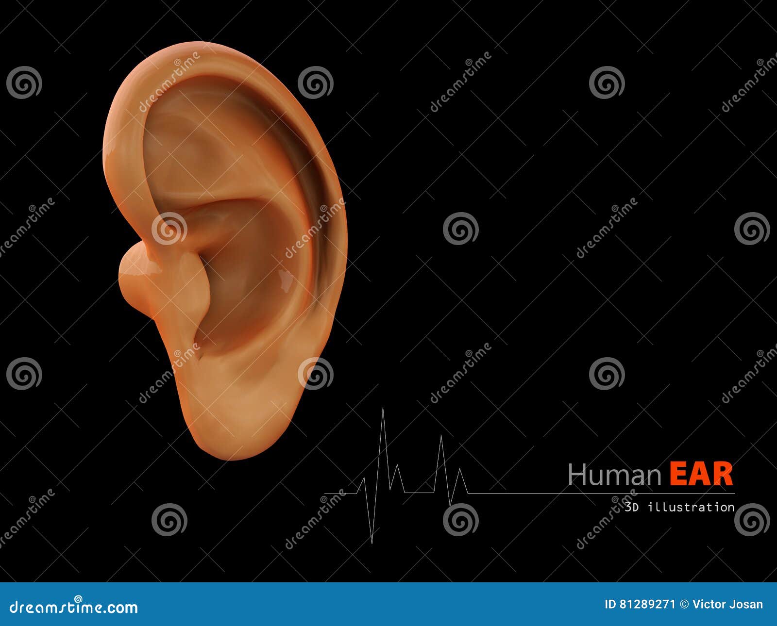 Illustration of Human Ear Abstract Scientific Background Stock ...