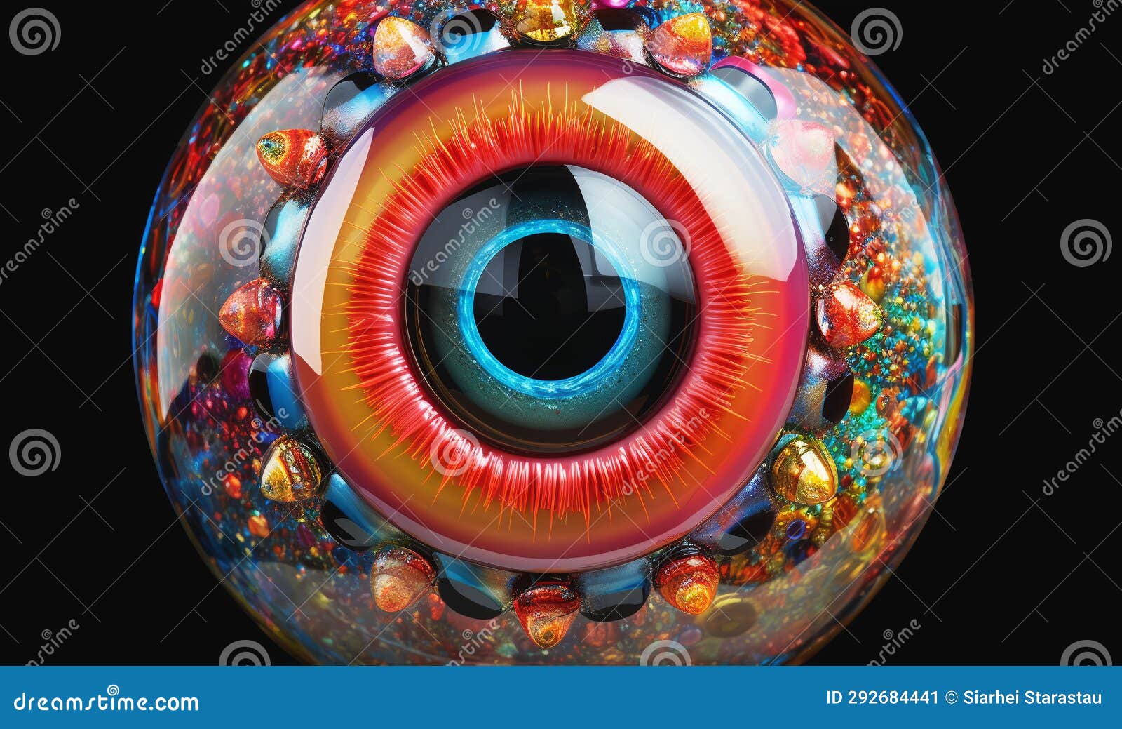 Illustration of a Human Eye Framed by Precious Stones,Generated by AI ...