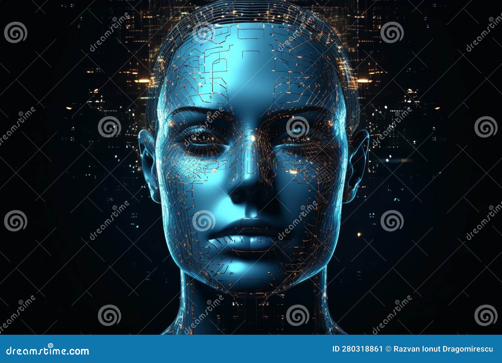 Illustration of a Human Face Intricately Intertwined with Mesmerizing ...