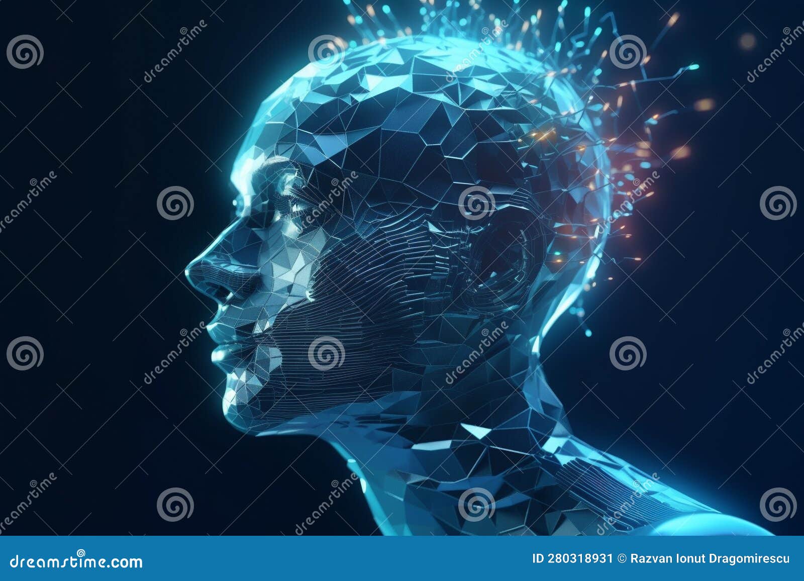 Illustration of a Human Face Intricately Intertwined with Mesmerizing ...