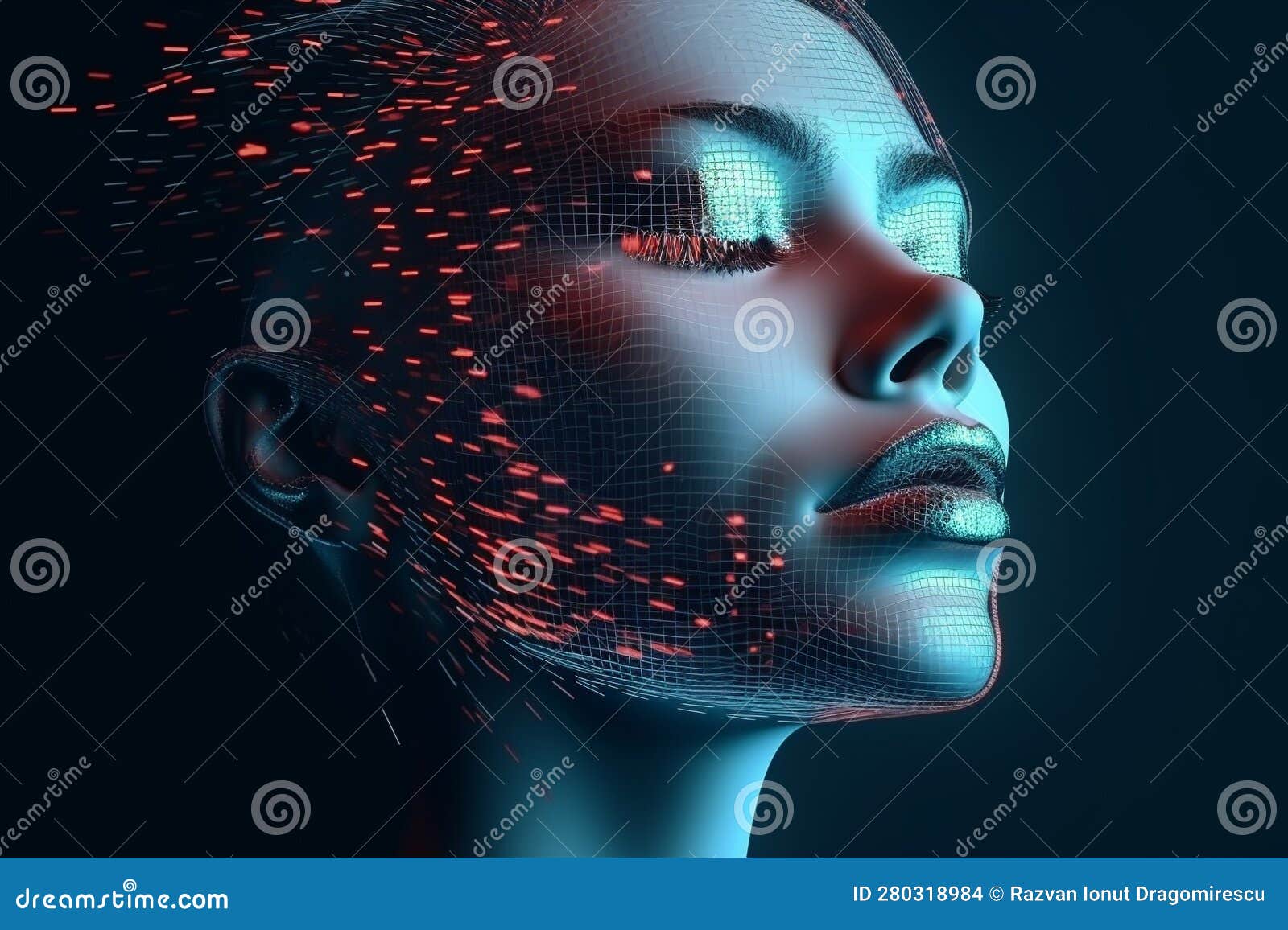 Illustration of a Human Face Intricately Intertwined with Mesmerizing ...