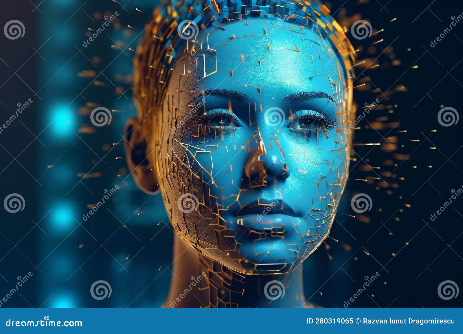 Illustration of a Human Face Intricately Intertwined with Mesmerizing ...