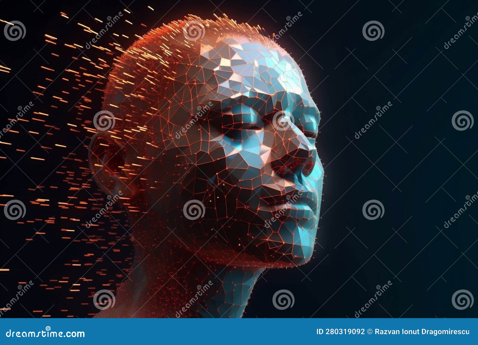 Illustration of a Human Face Intricately Intertwined with Mesmerizing ...