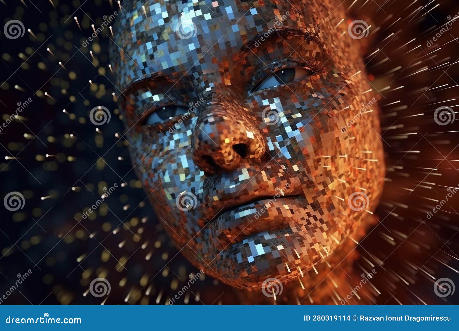 Illustration of a Human Face Intricately Intertwined with Mesmerizing ...