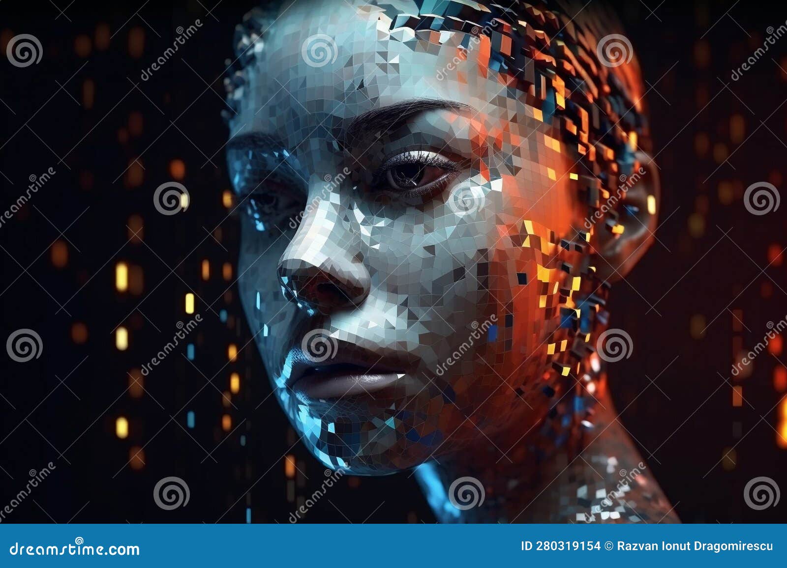 Illustration of a Human Face Intricately Intertwined with Mesmerizing ...