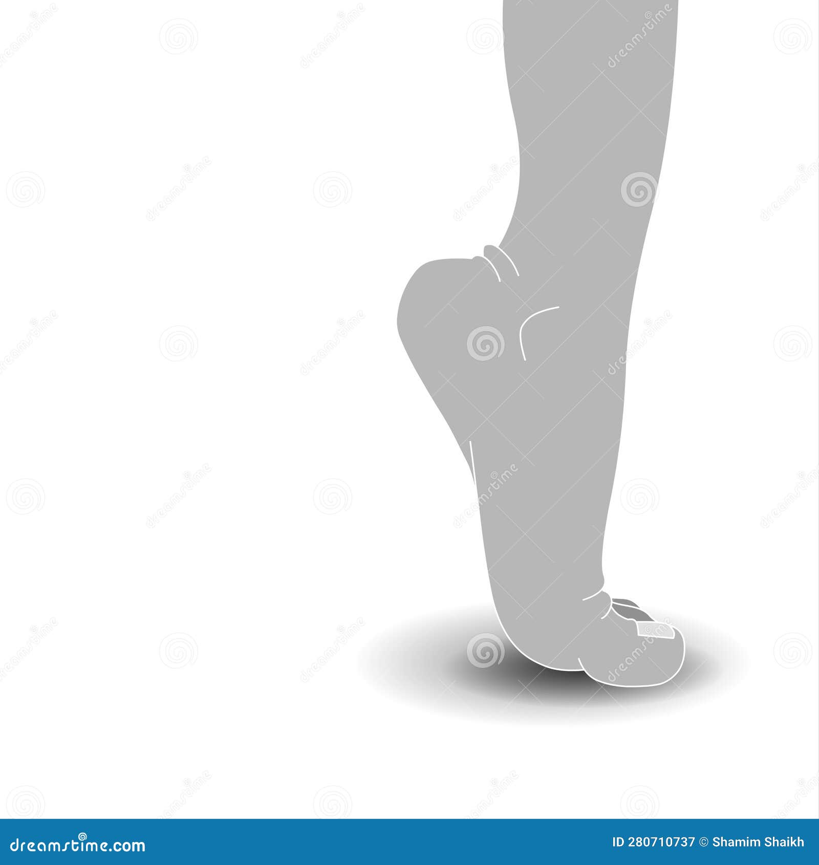 Foot on White Background with Shadow Stock Illustration - Illustration ...