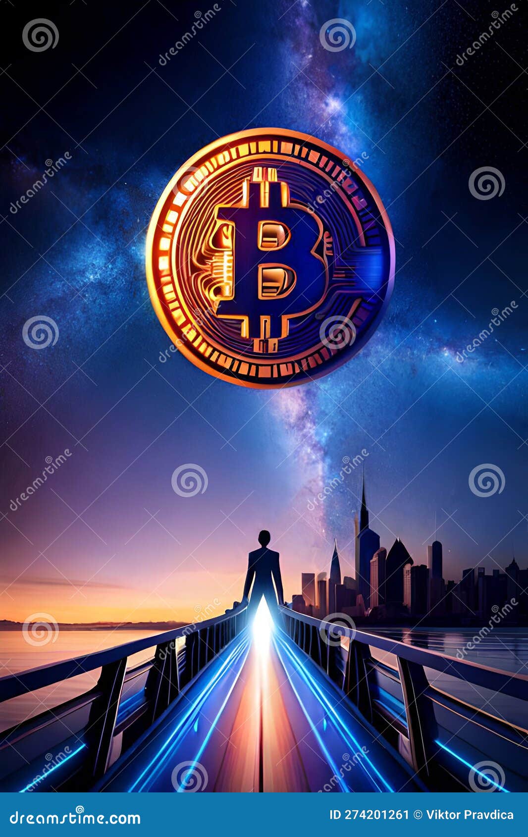Bitcoin is the future stock illustration. Illustration of symbol ...