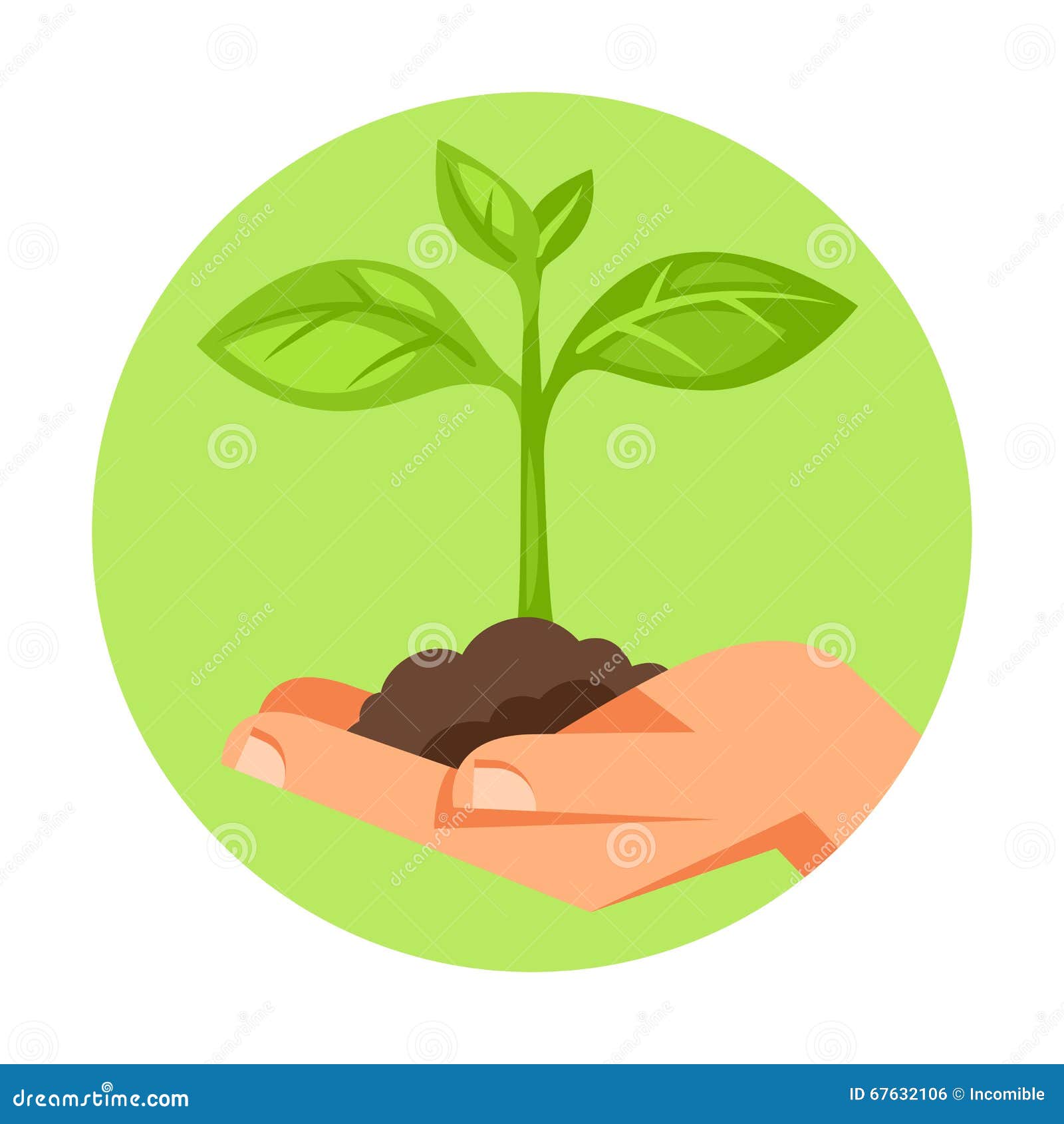 Illustration of Human Hand Holding Green Small Plant Stock Vector ...