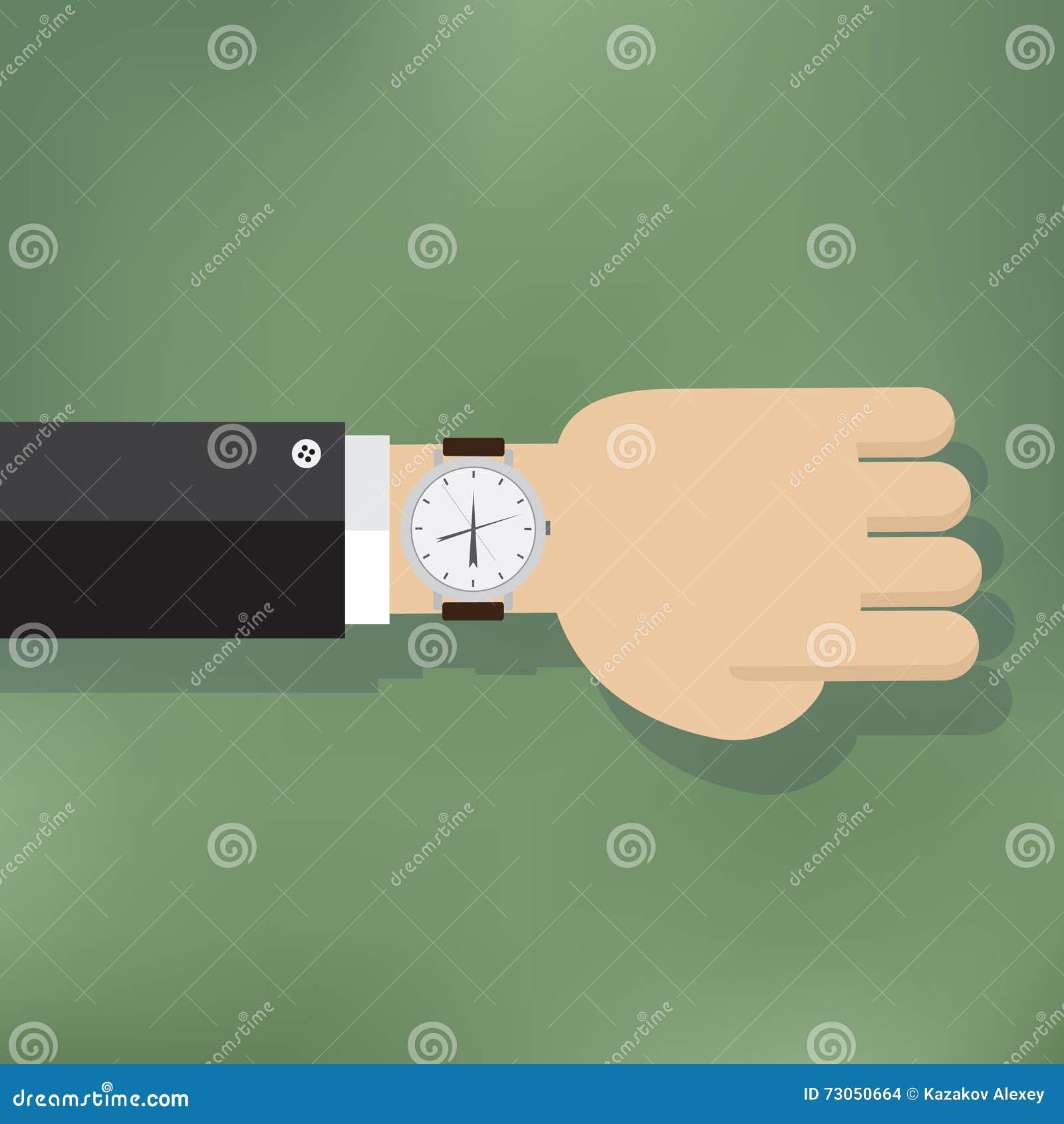 Illustration of a Human Hand with Watch Stock Vector - Illustration of ...