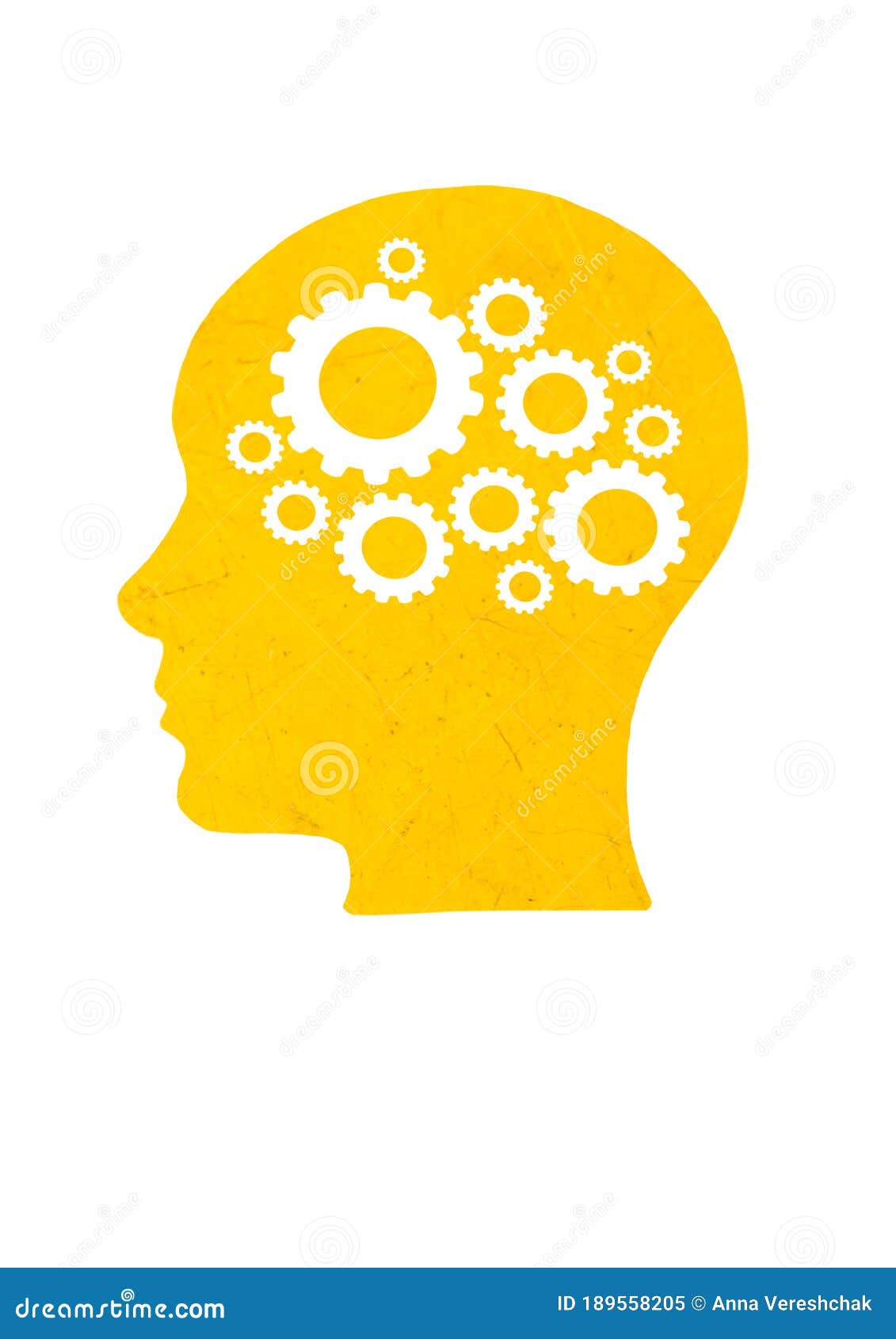 Abstract Illustration with Human Head with Gears Stock Illustration ...