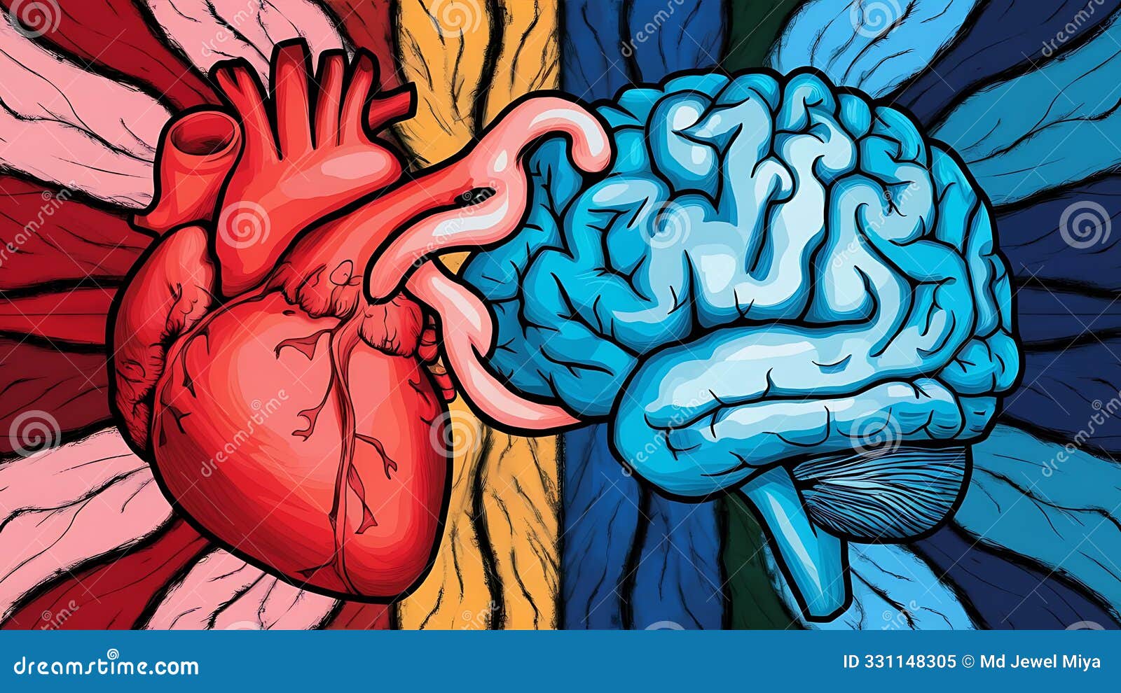Illustration of Human Heart and Brain Anatomy Artwork Generated Ai ...