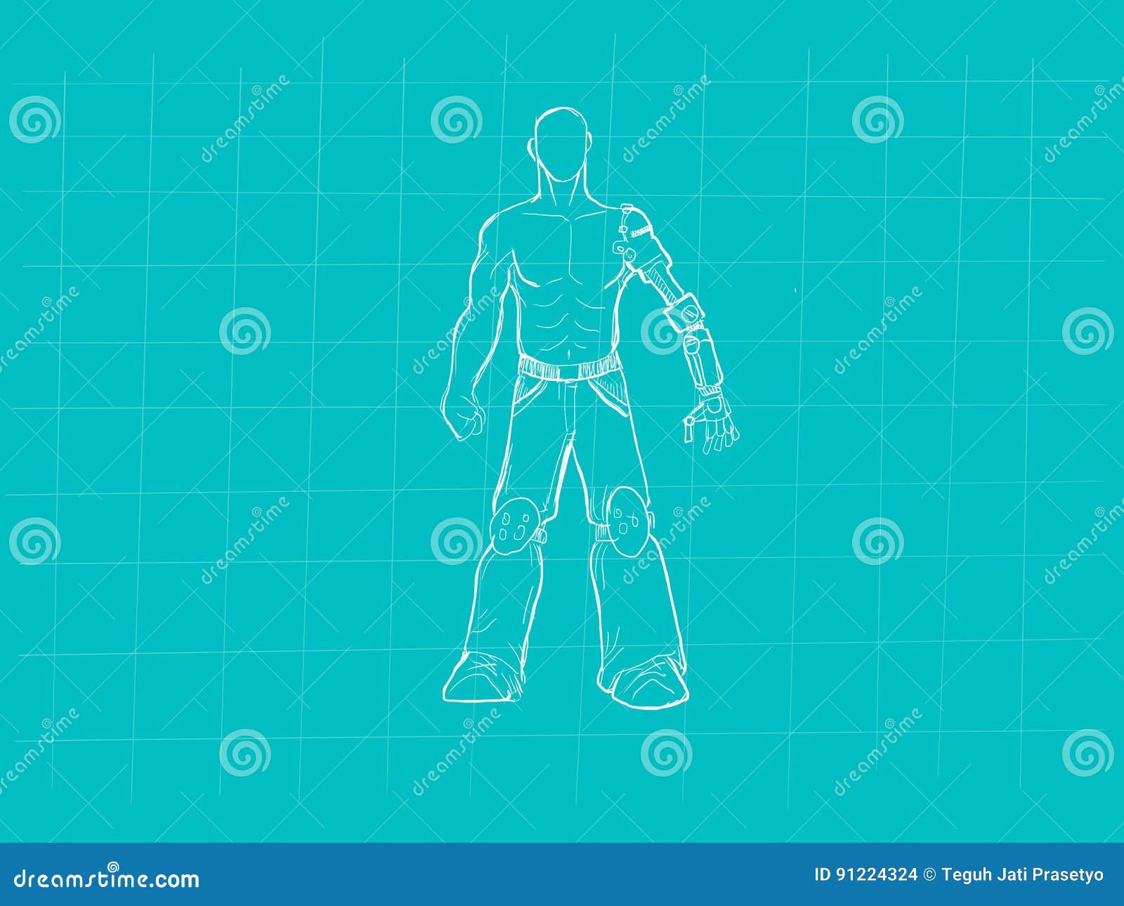 Illustration of Human-like Robot Technology or Bio Robot Concept for ...