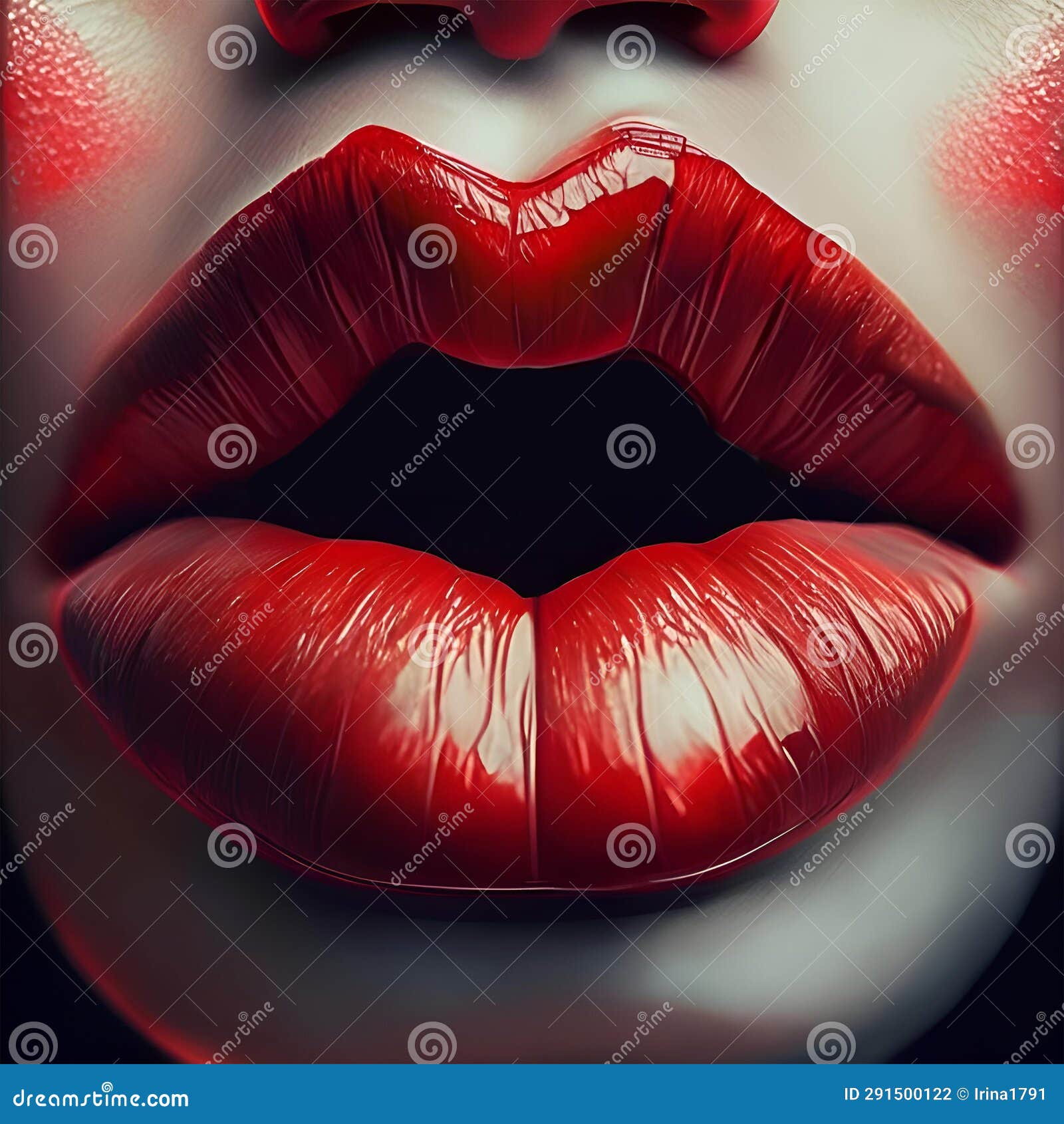 Illustration of Human Lips Close-up Stock Illustration - Illustration ...
