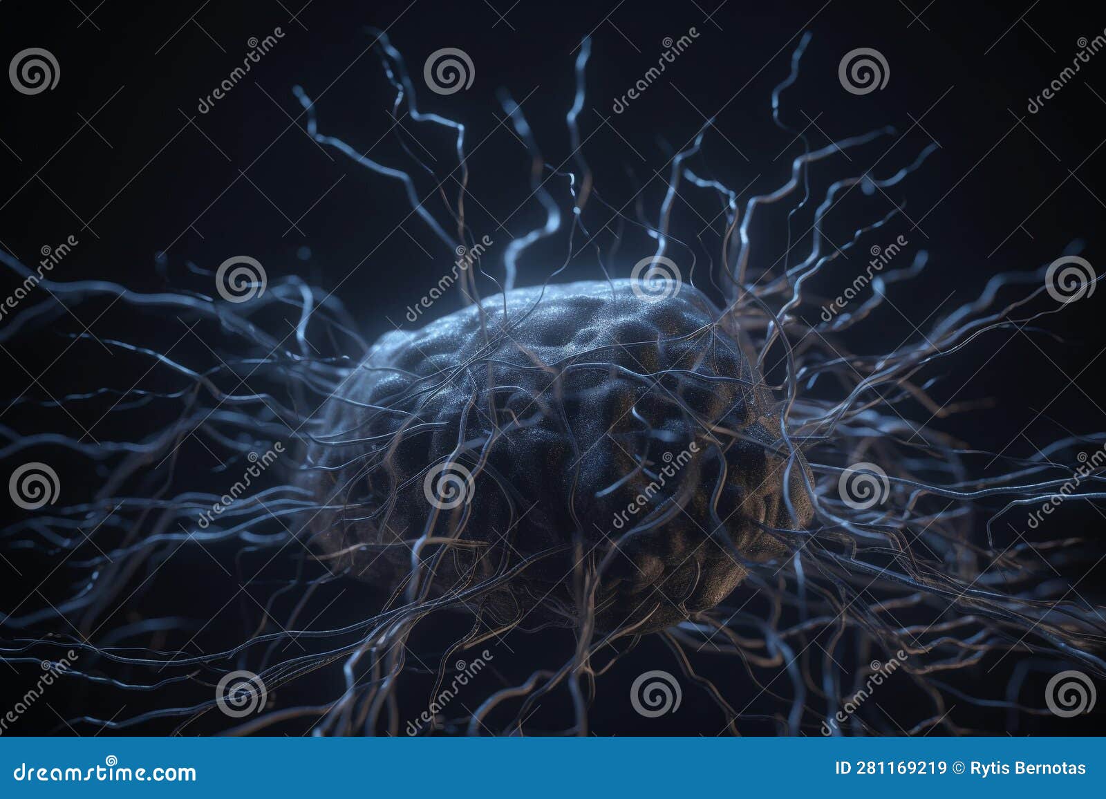 Illustration of Human Neurons Brains Thinking Activity Process ...
