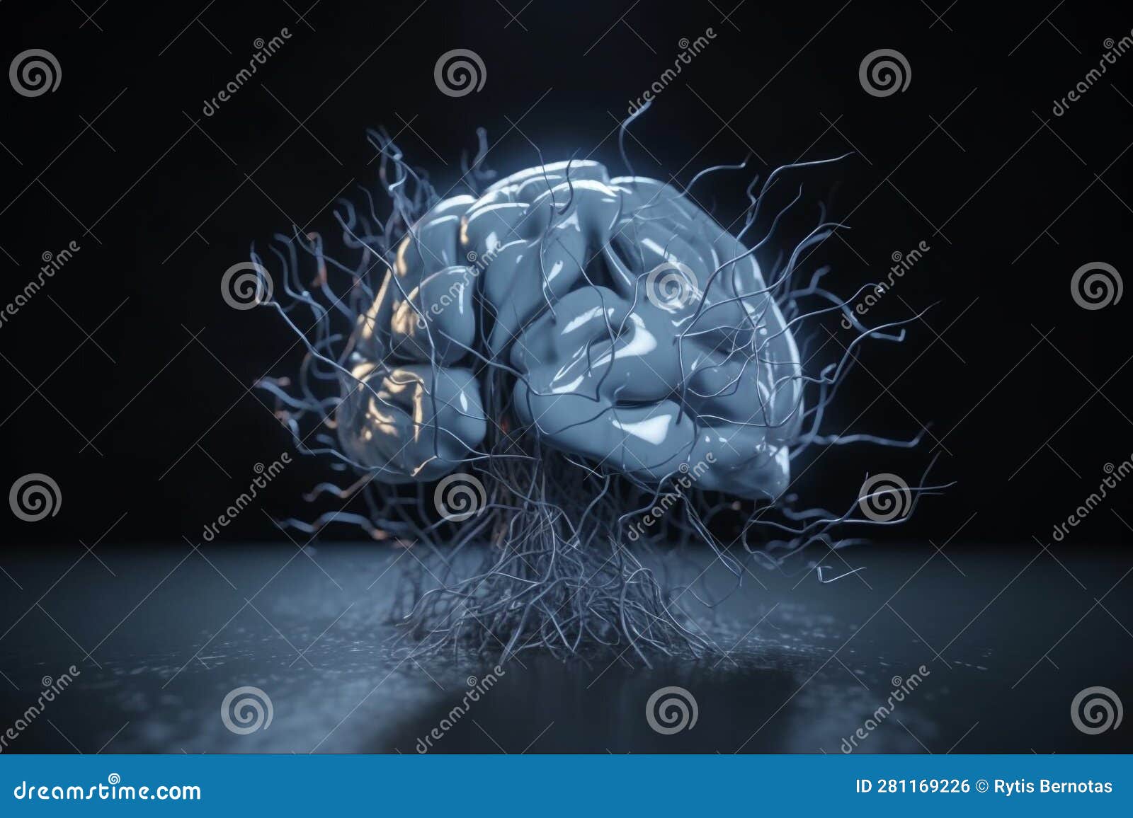 Illustration of Human Neurons Brains Thinking Activity Process ...