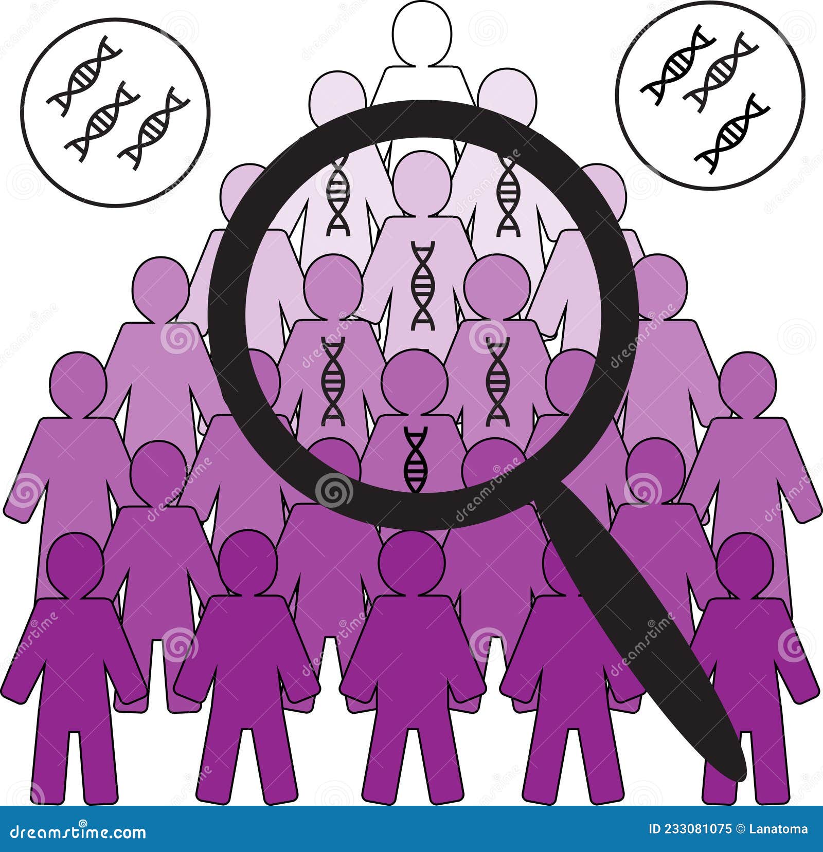 Illustration of Human Population Carrying DNA - Population Genetics and ...