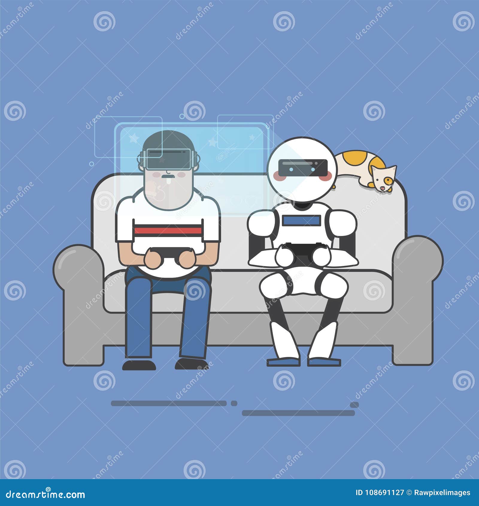Robot Gaming Logo Design Vector Illustration . Robotic Mascot Logo ...