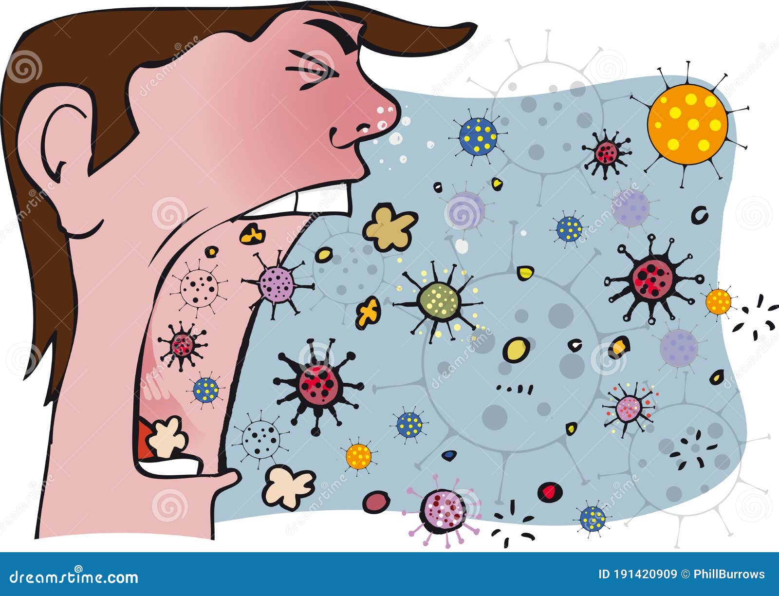 Viral sneeze stock illustration. Illustration of virus - 191420909