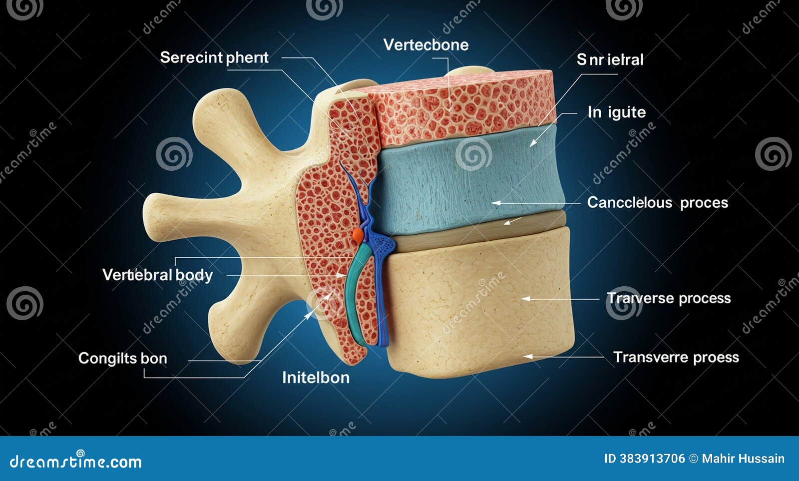 Human Vertebrae Anatomy Infographics Vector Illustration ...