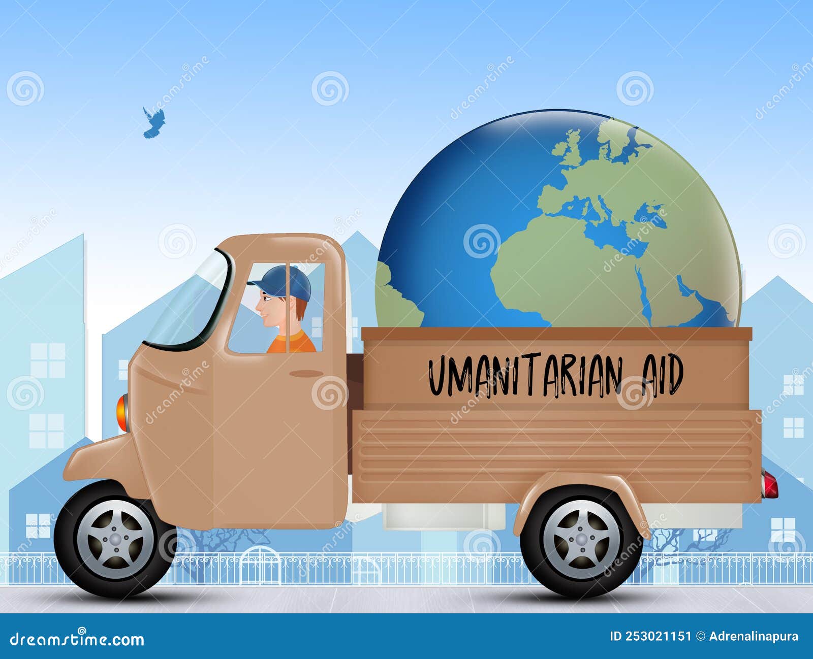 Illustration of Humanitarian Aid Truck Stock Illustration ...