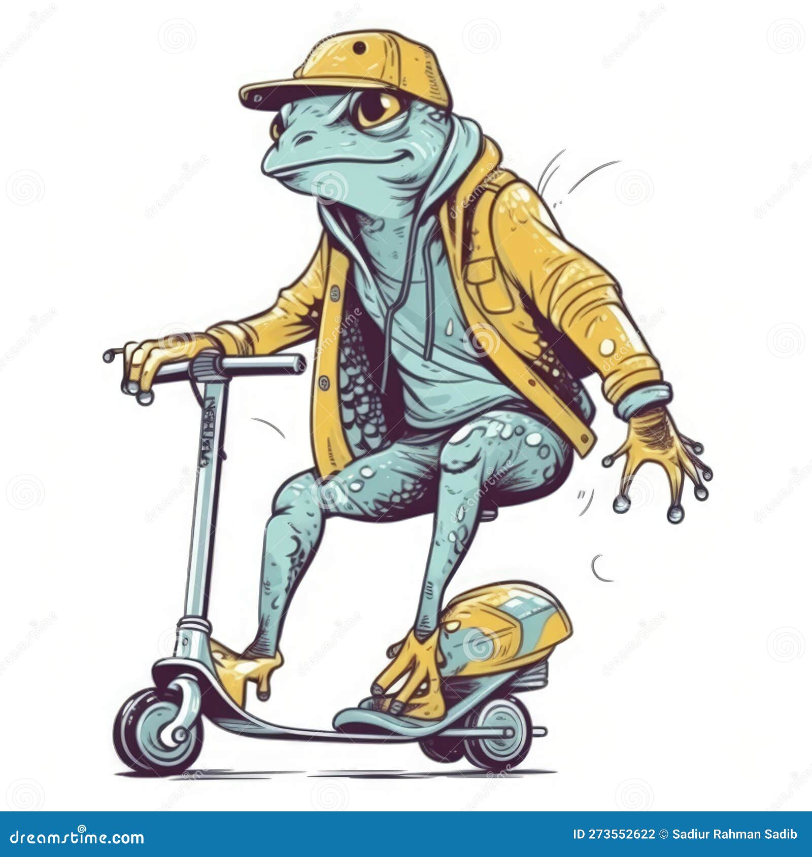Frog Riding A Bicycle Clipart Watercolor Cartoon Vector | CartoonDealer ...