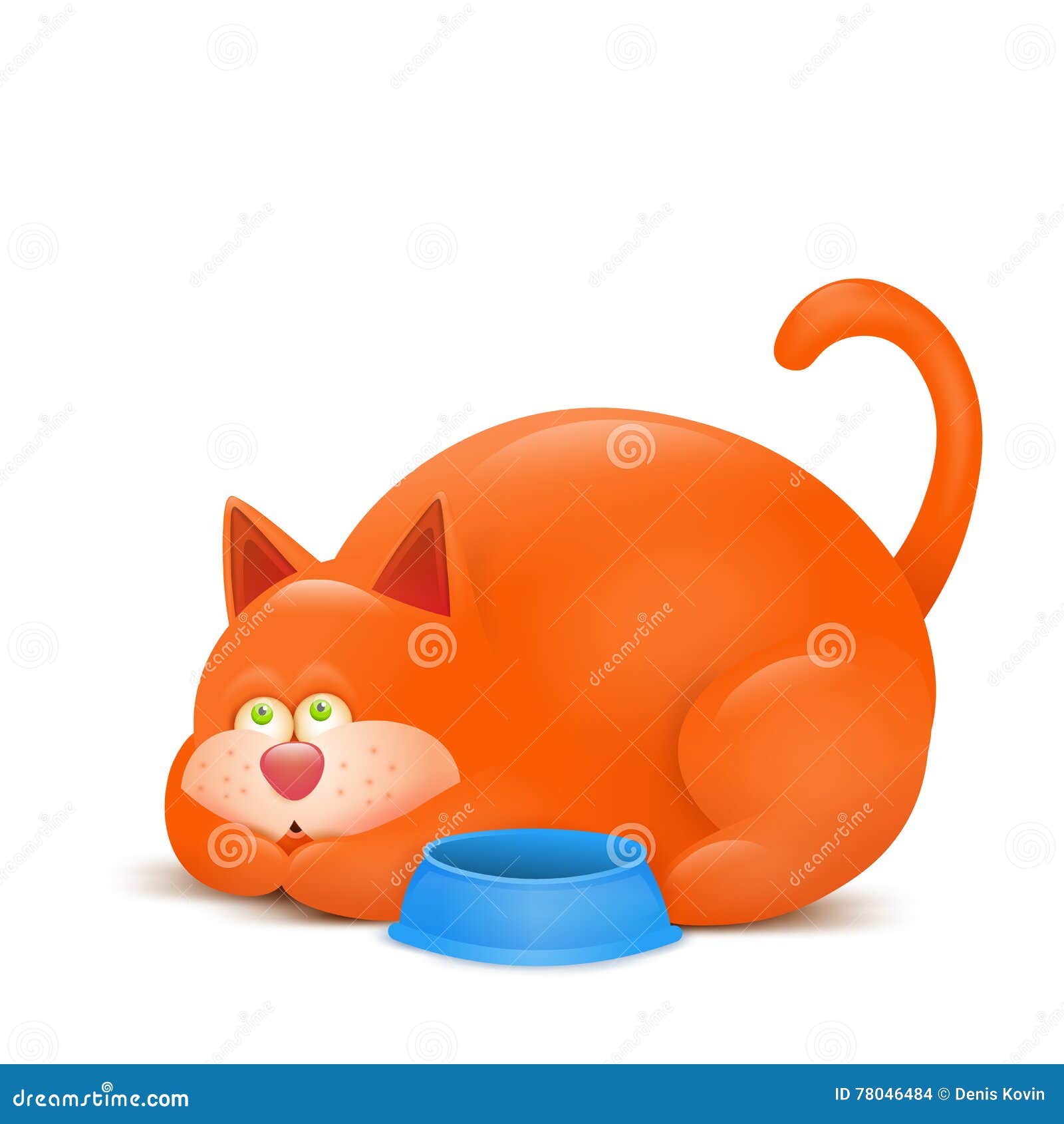 Illustration of a Hungry Ginger Cat Asking for Meal Stock Illustration ...