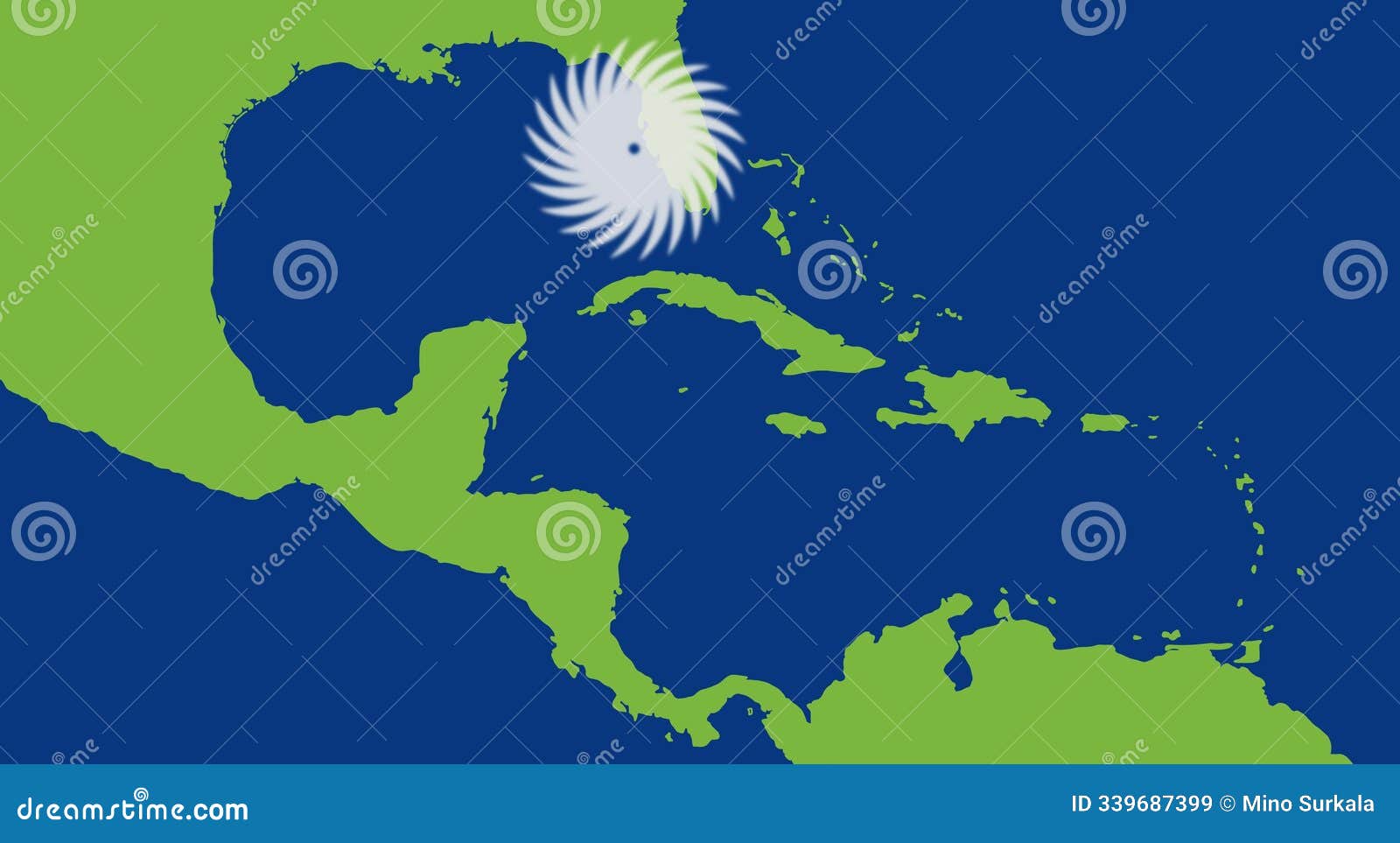 Illustration of Hurricane Endangering Florida State in Caribbean Stock ...