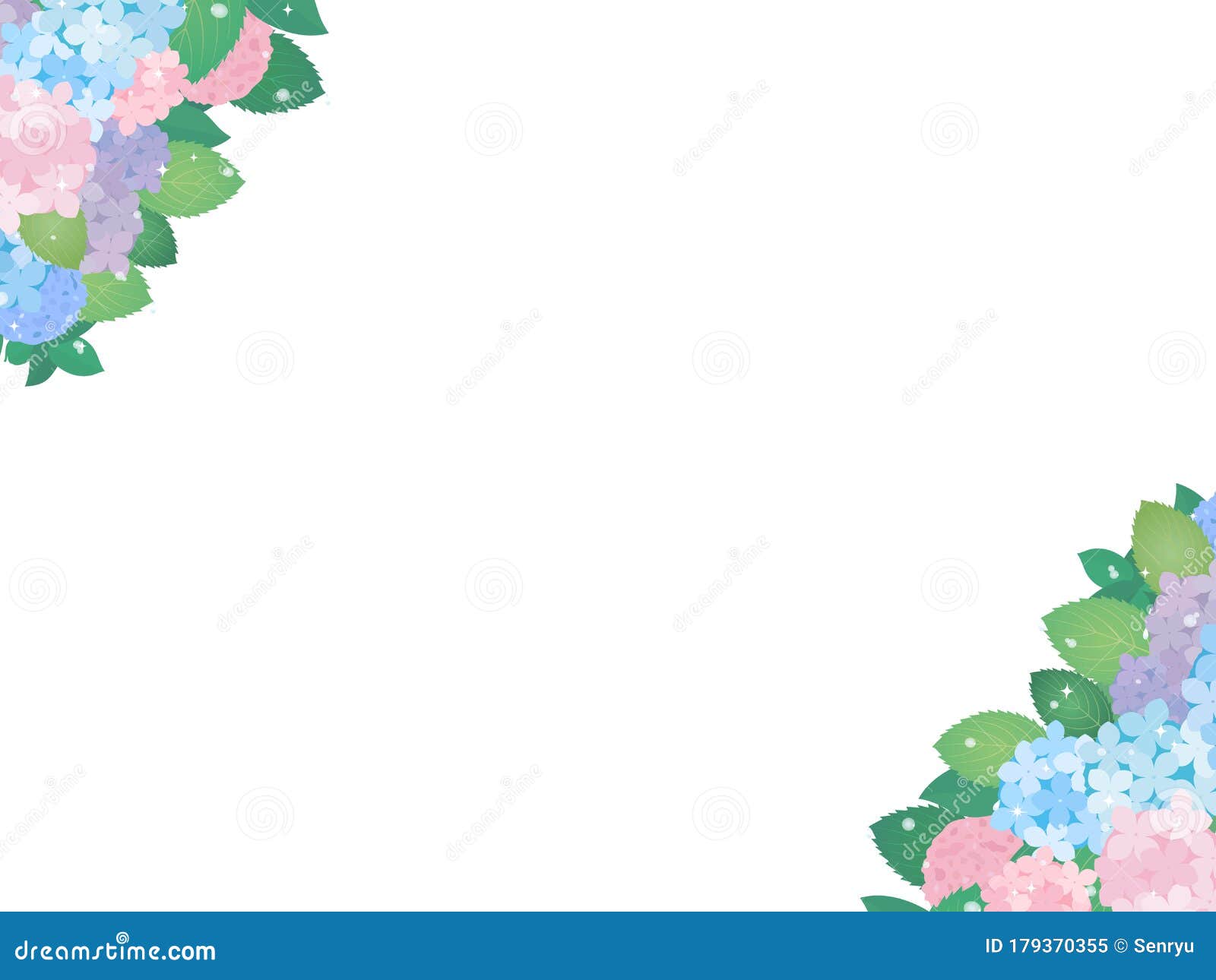 Hydrangea frame stock vector. Illustration of vector - 179370355