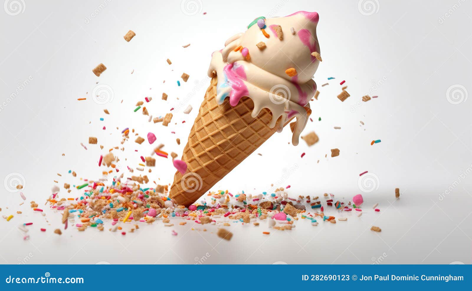 An Illustration of an Ice Cream Cone with Hundreds and Thousands ...