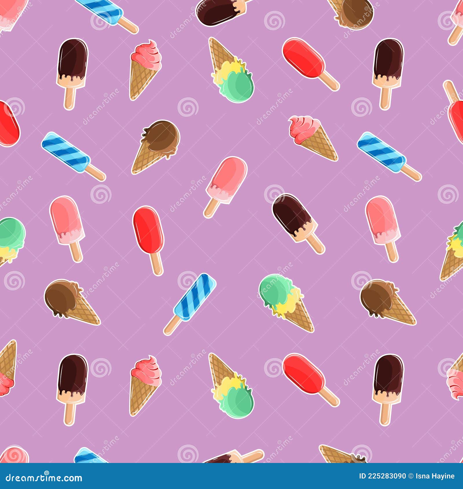 Illustration of Ice Cream Seamless Pattern Stock Vector - Illustration ...