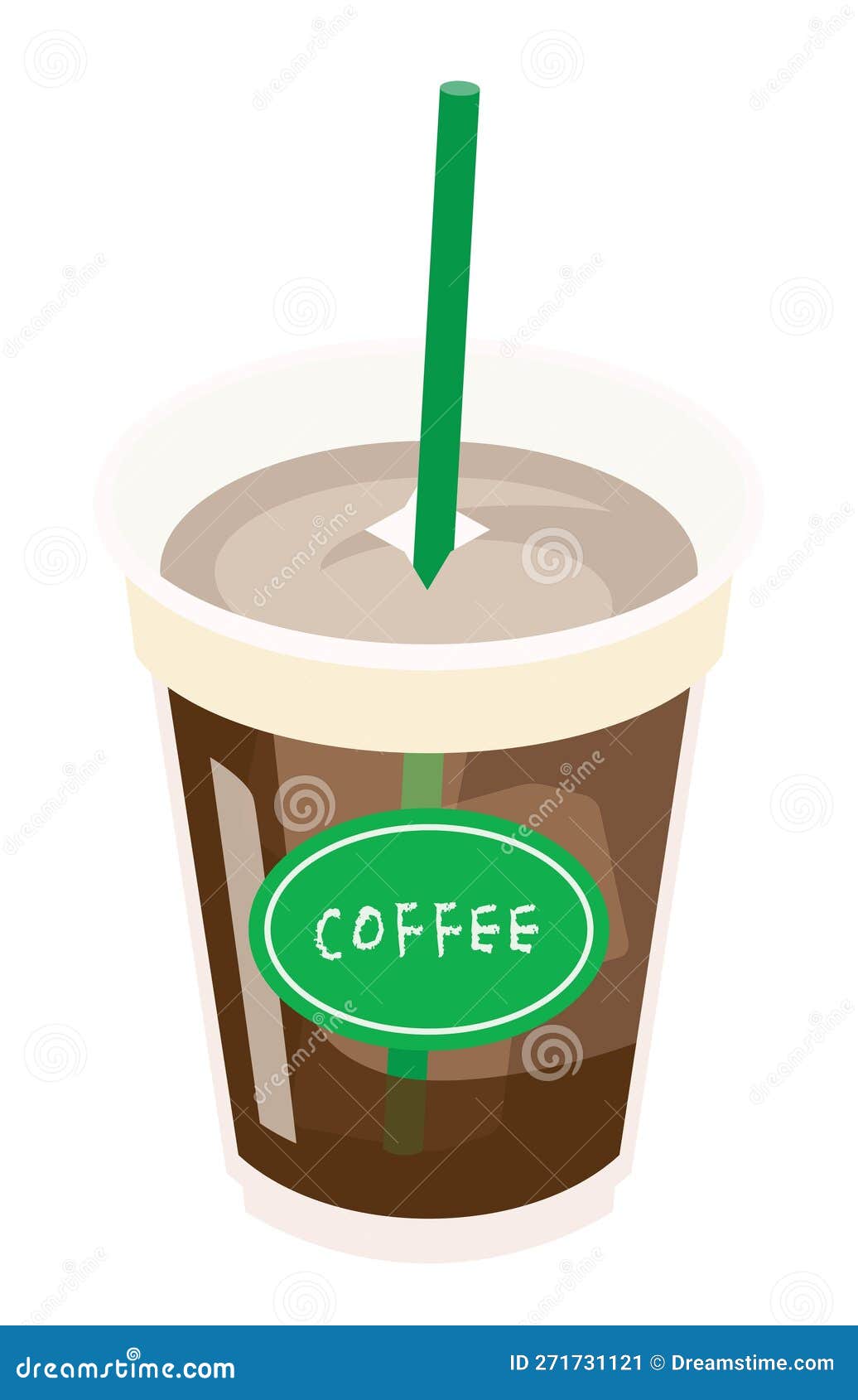 Illustration of the Iced Coffee of the Cafe. Stock Vector ...