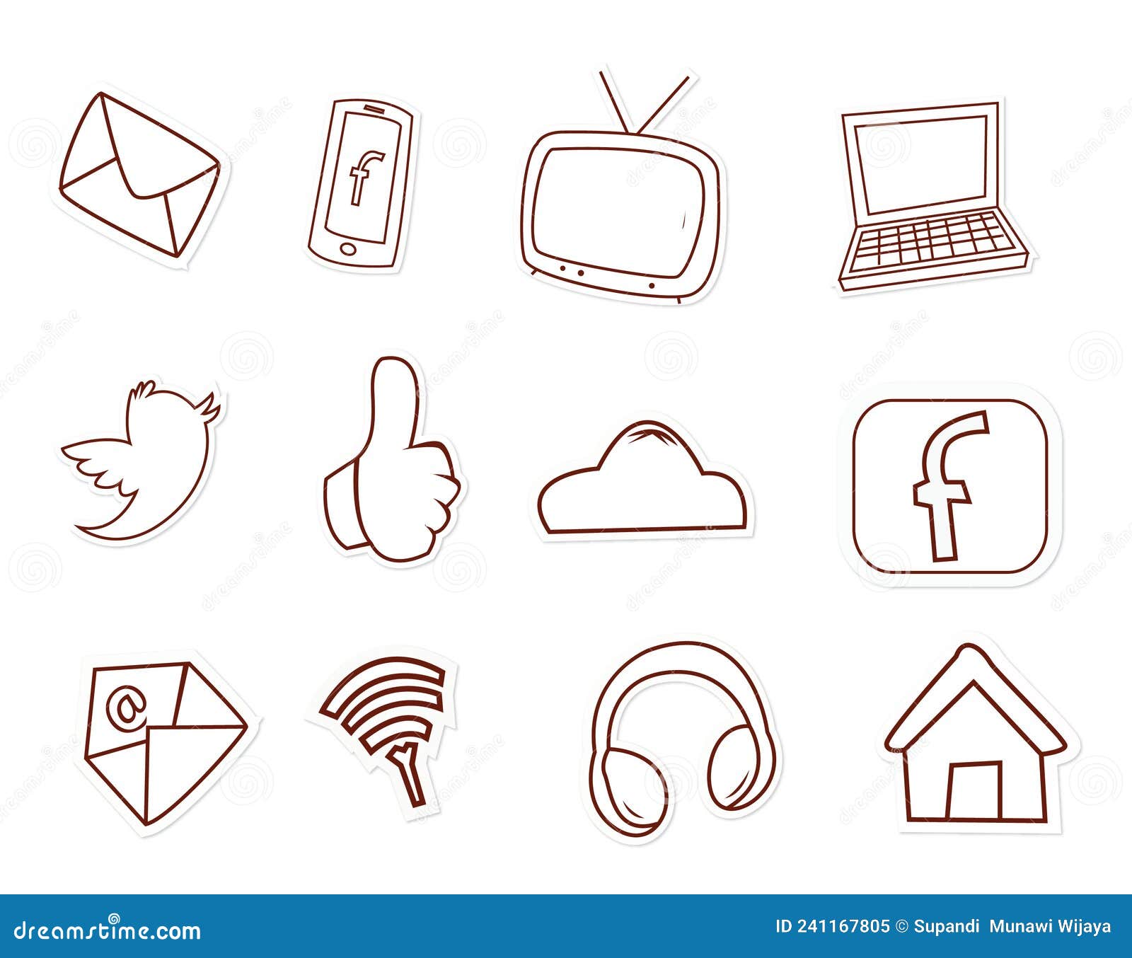 Illustration Icon Collection Black and White of Set Vector Stock Vector ...